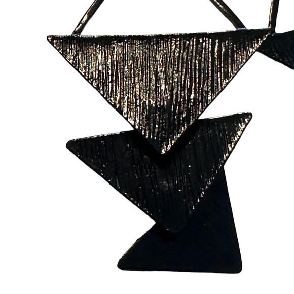 Jewelry | Modern Chic Geometric Black Metal Drop Earrings | Poshmark